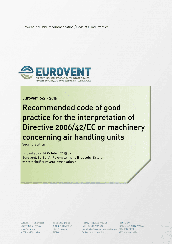 Eurovent 6/2: Interpretation Directive 2006/42/EC on machinery concerning AHUs - Eurovent Middle ...