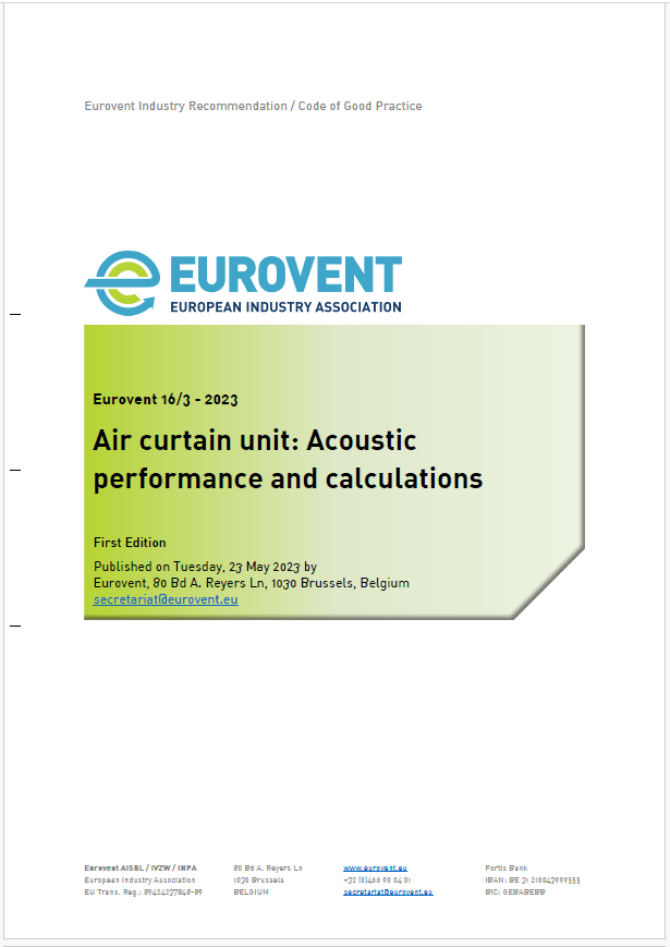 Eurovent 16/3: Air Curtain unit - Acoustic performance and calculations ...